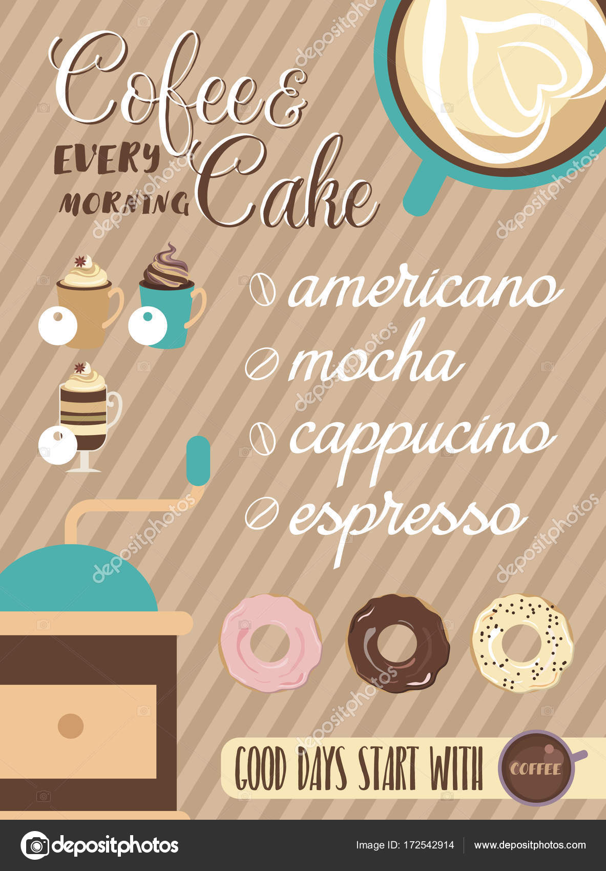 Posters with coffee backgrounds Stock Vector by ©Vissay 172542914