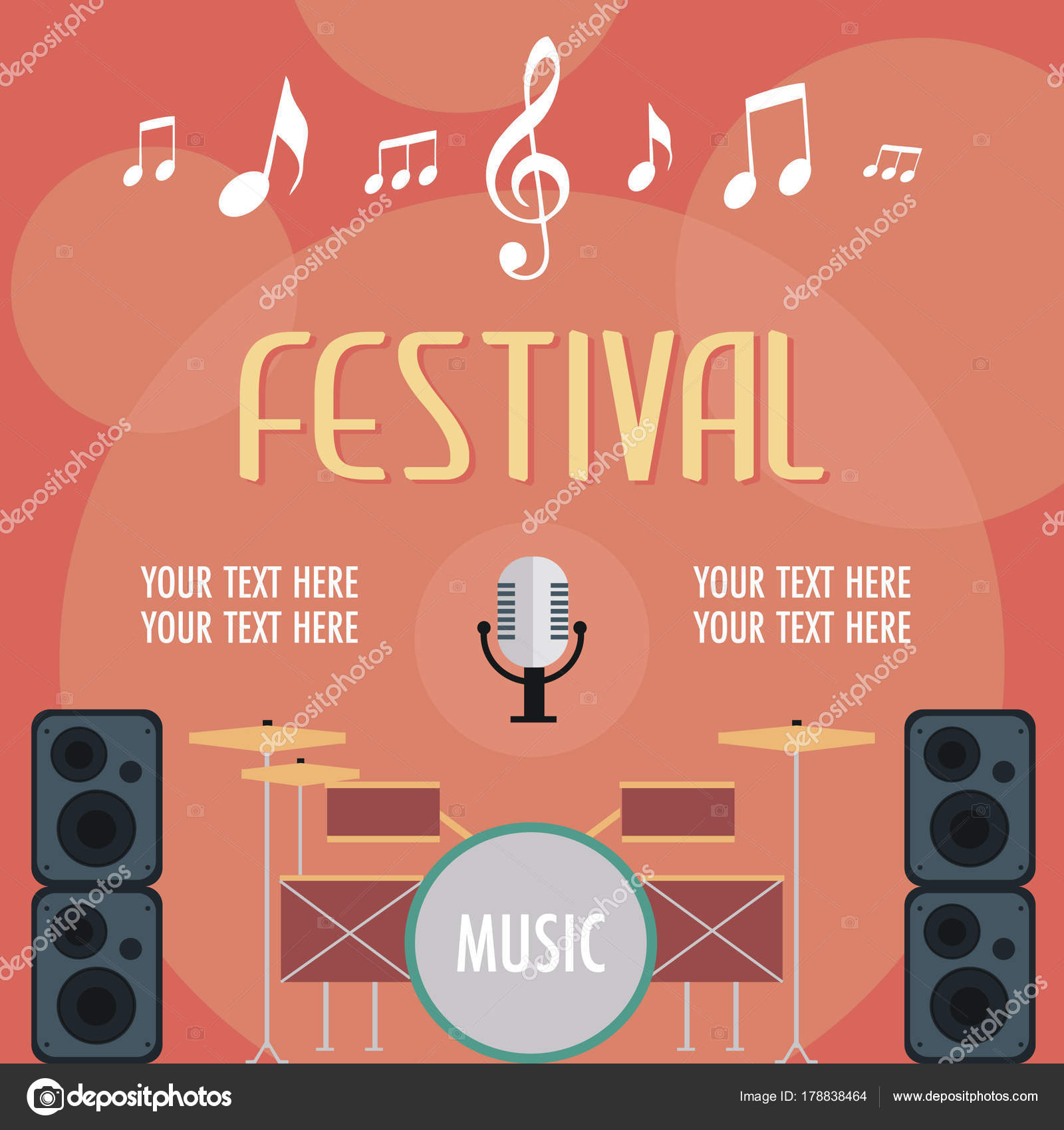 Music Festival Poster Musical Instruments Vector Illustration Stock ... Music Festival Poster Musical Instruments Vector Illustration Stock ...