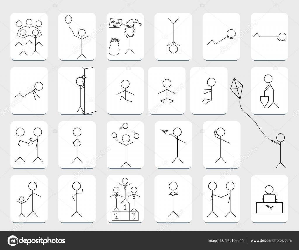 Stickman Stick figures on white background Stock Vector Image by ...