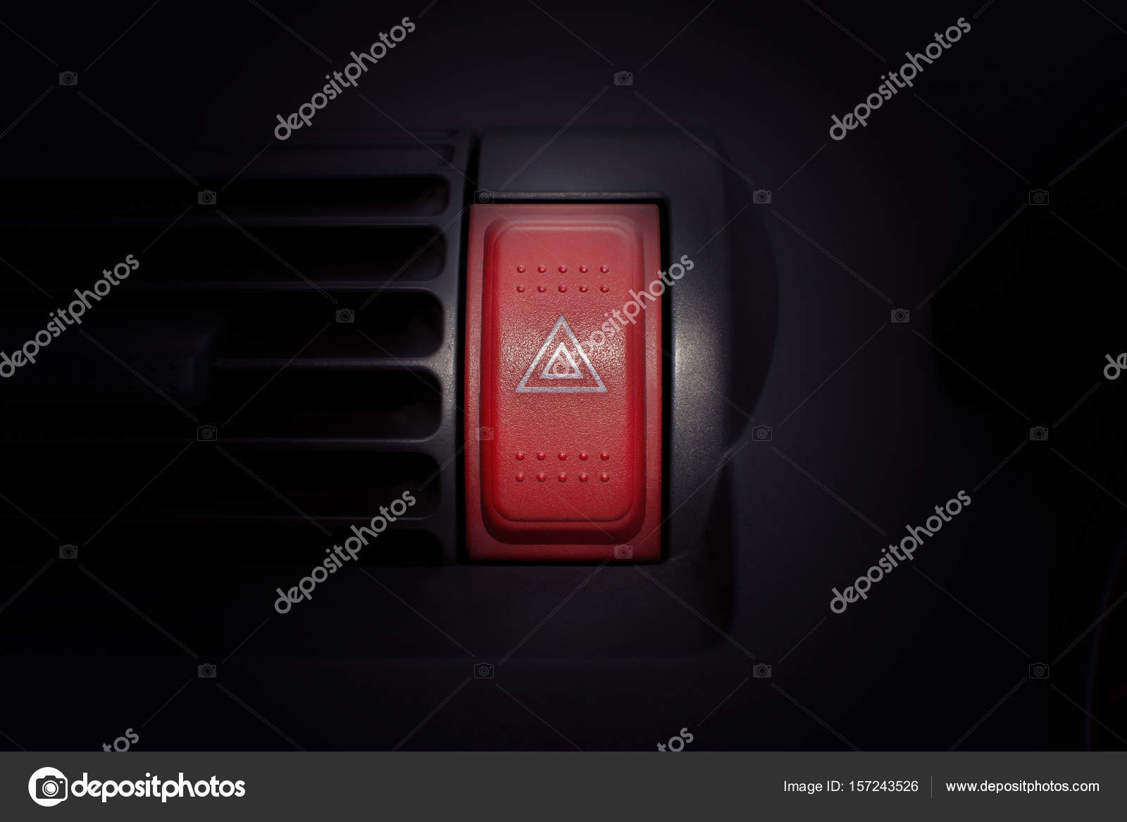 Car hazard warning flashers and emergency button Stock Photo by ...