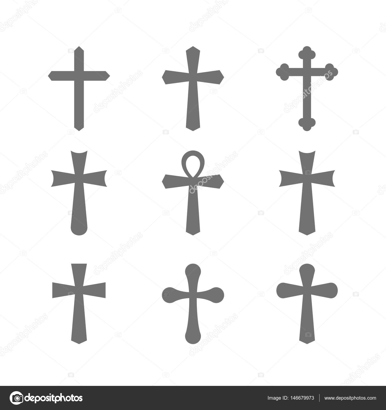 Different Types Crosses Their Meanings Stock Vector