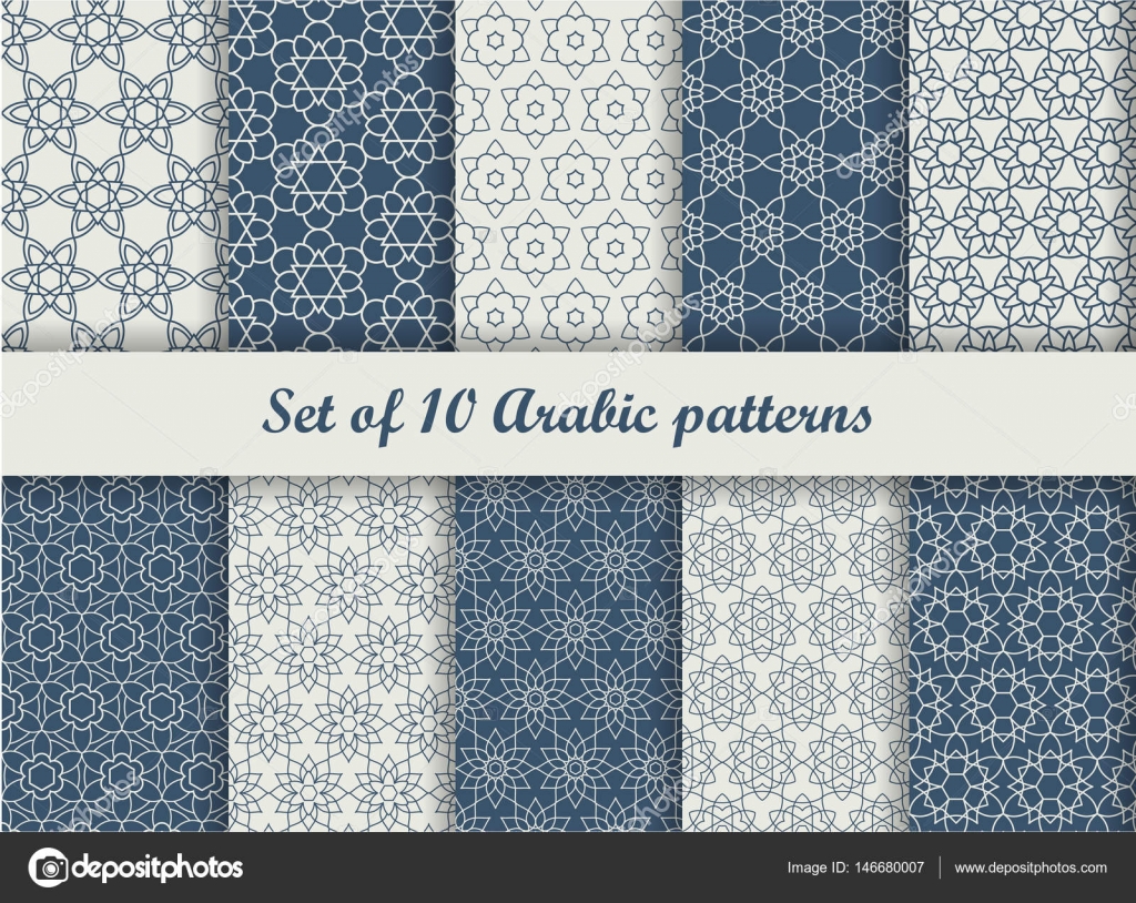 Conjunto de diez patrones árabes Vector de stock #146680007 de ©Hierarch
