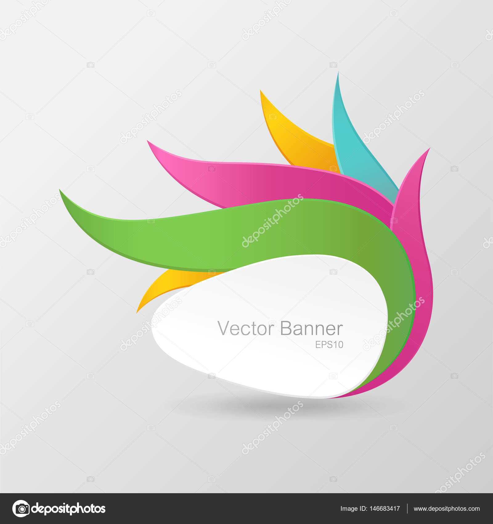 White banner decorated with color ribbons Stock Vector by ©Hierarch ...