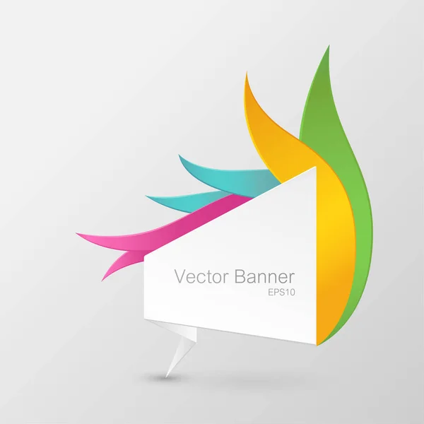 White banner decorated with color ribbons Stock Vector Image by ...