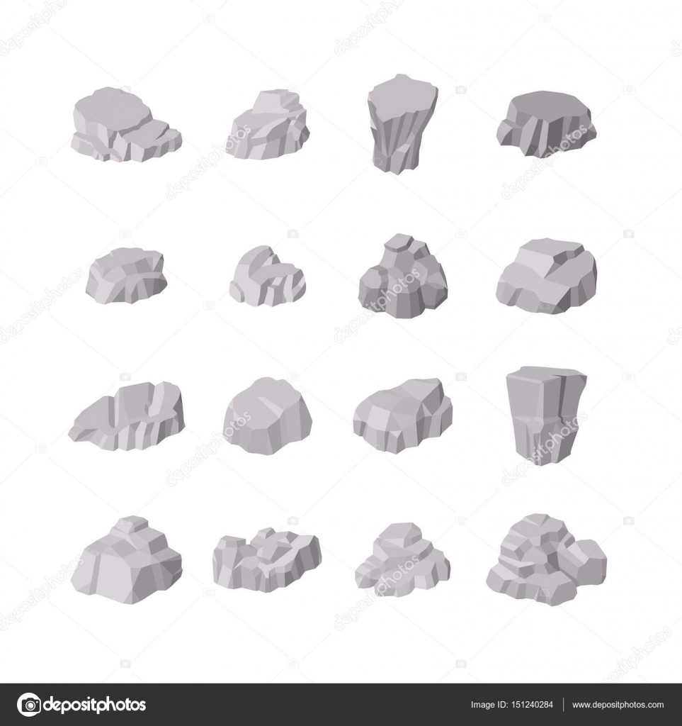 Rocks and stones elements — Stock Vector © Hierarch #151240284