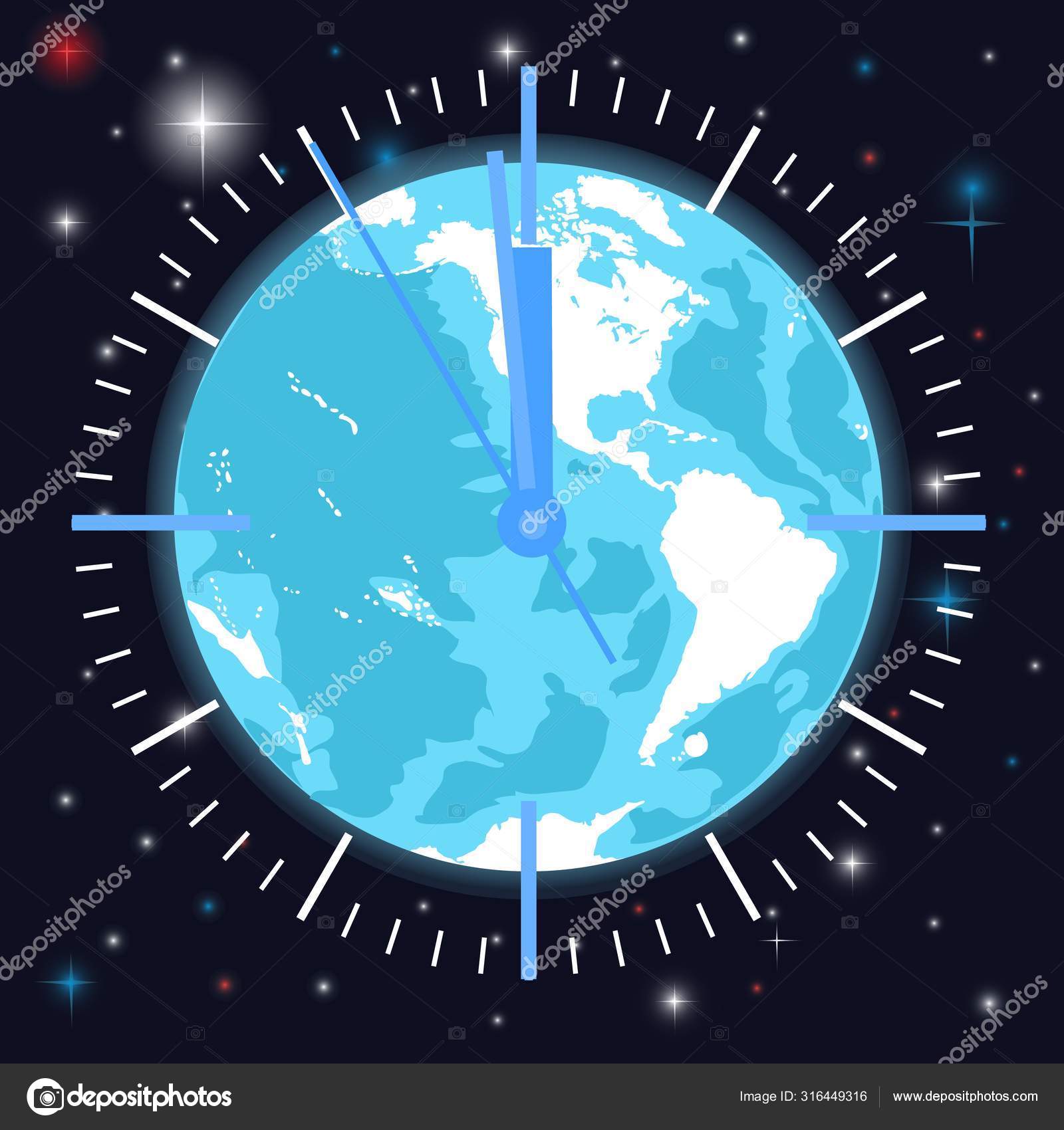 Clock dial on the background of planet Earth Stock Vector by ©gray1311 ...