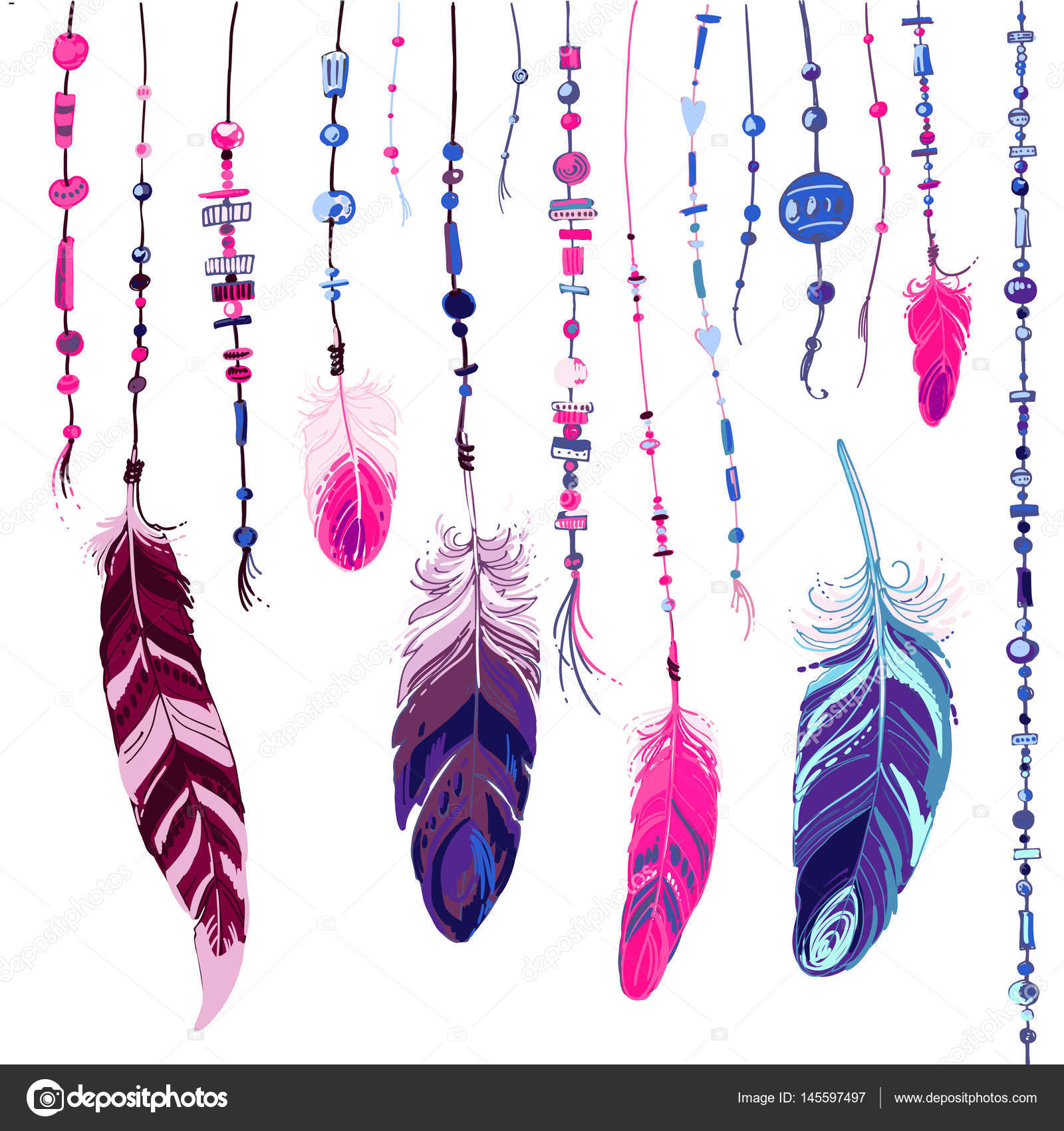 Native American Feather Border