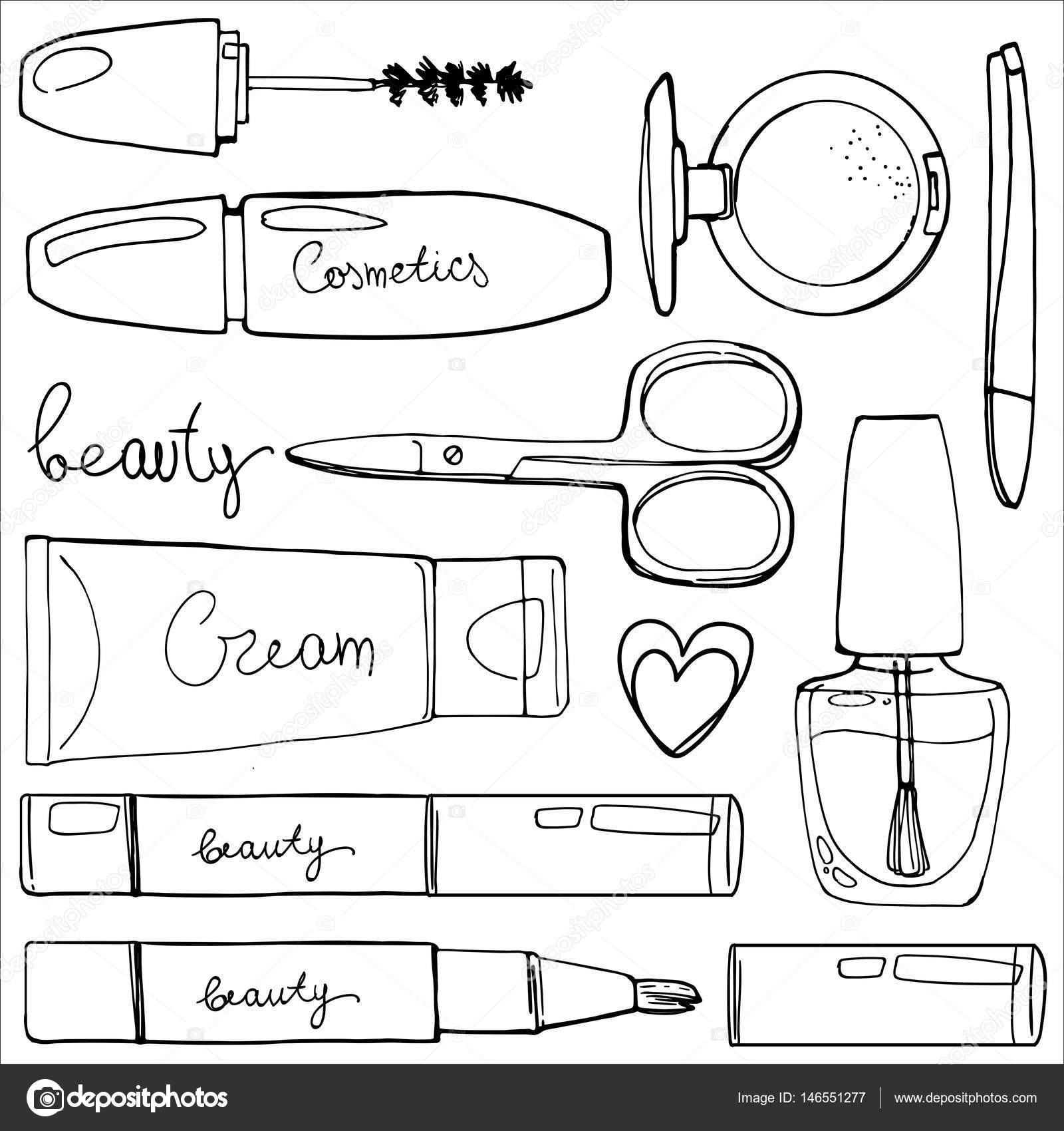 Makeup Set Drawing Step By Step - Infoupdate.org