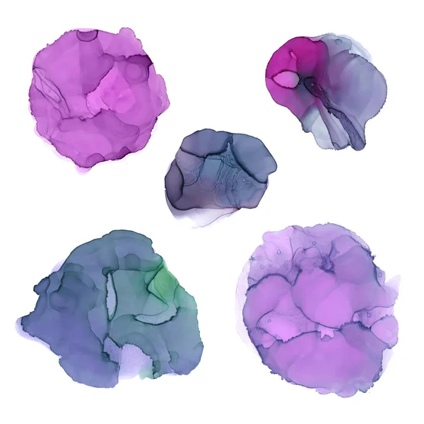 Magical Purple Texture Alcohol Ink Abstract Spots Paint White ...