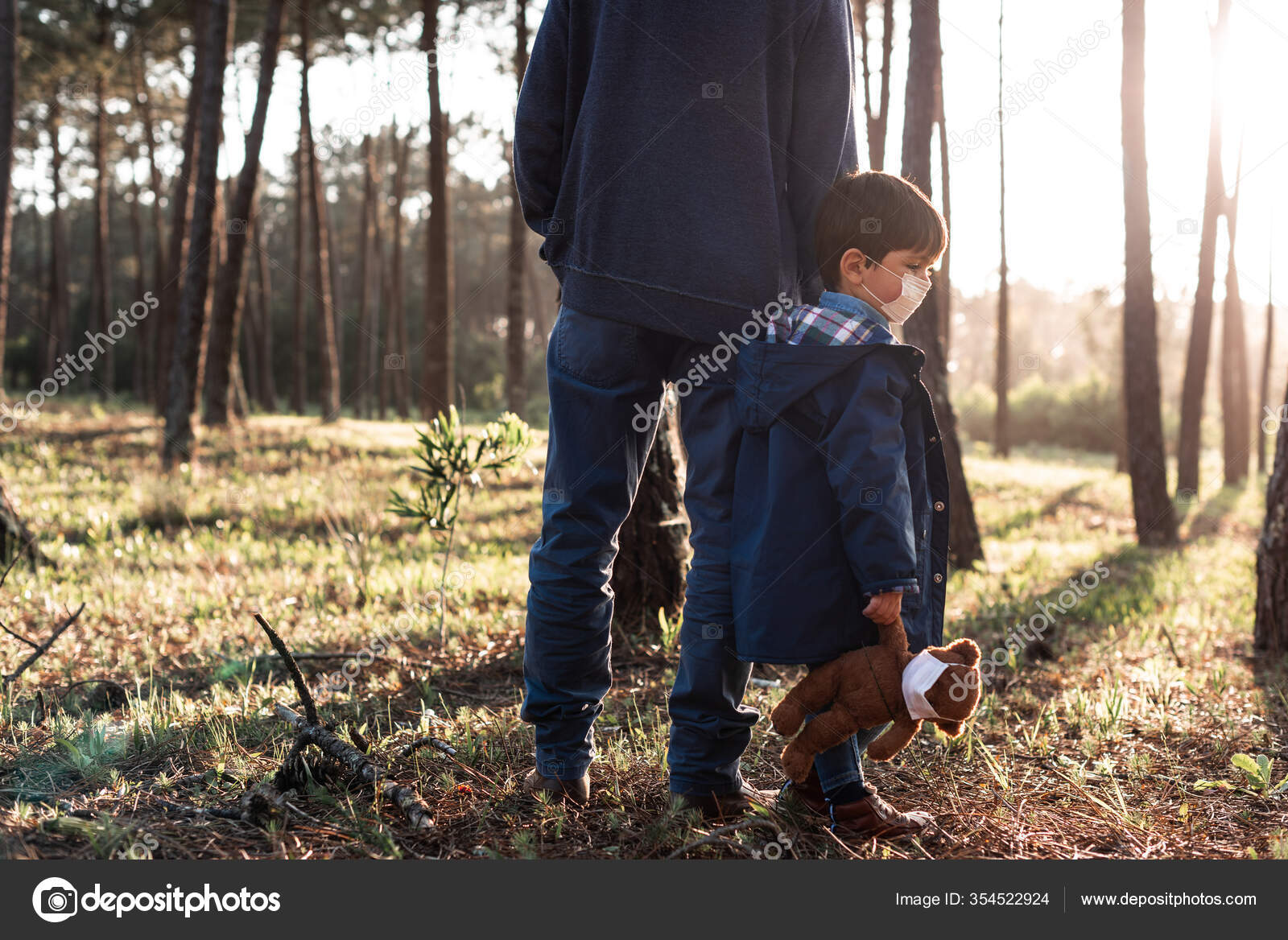 Concerned Father Son Using Air Protection Masks Stock Photo by ©jolopes ...