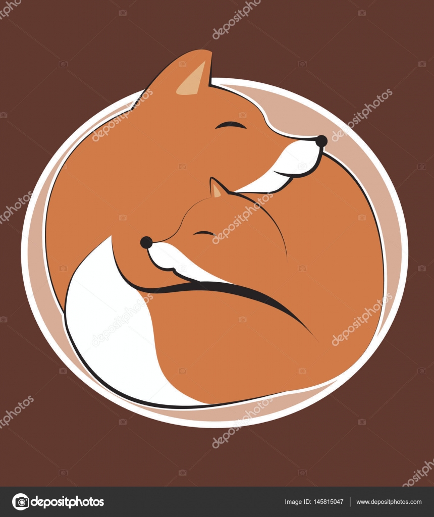Red fox with cub Stock Vector Image by ©ArtInMe1 #145815047