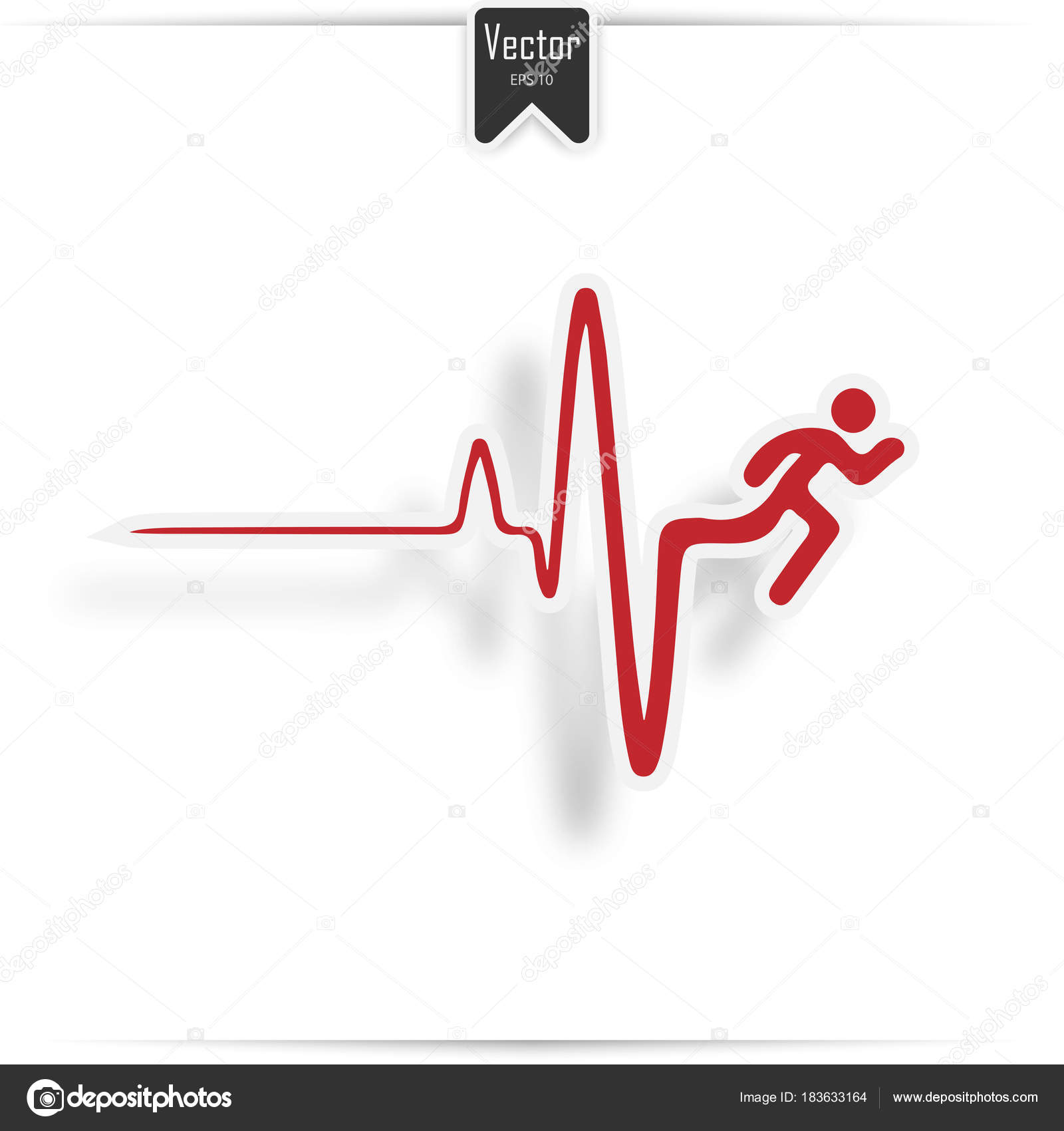 Cardiogram of heart stop and death. vector heartbeat electrocardiogram ...