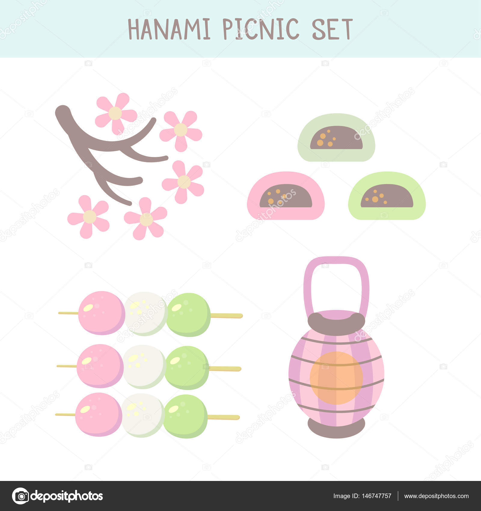 Hanami festival set Stock Illustration by ©AnnaReichel #146747757
