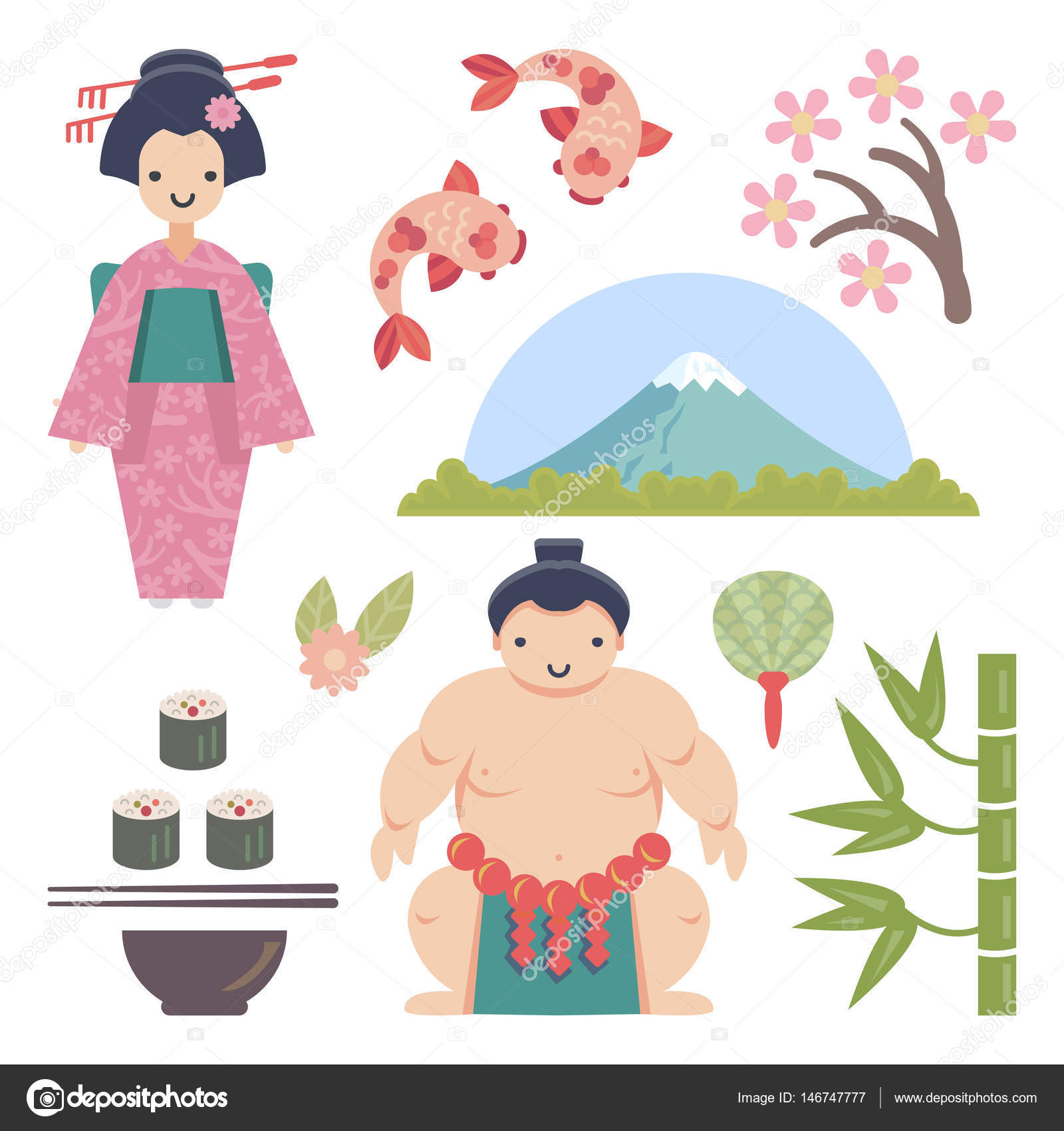 Japanese vector collection Stock Vector Image by ©AnnaReichel #146747777