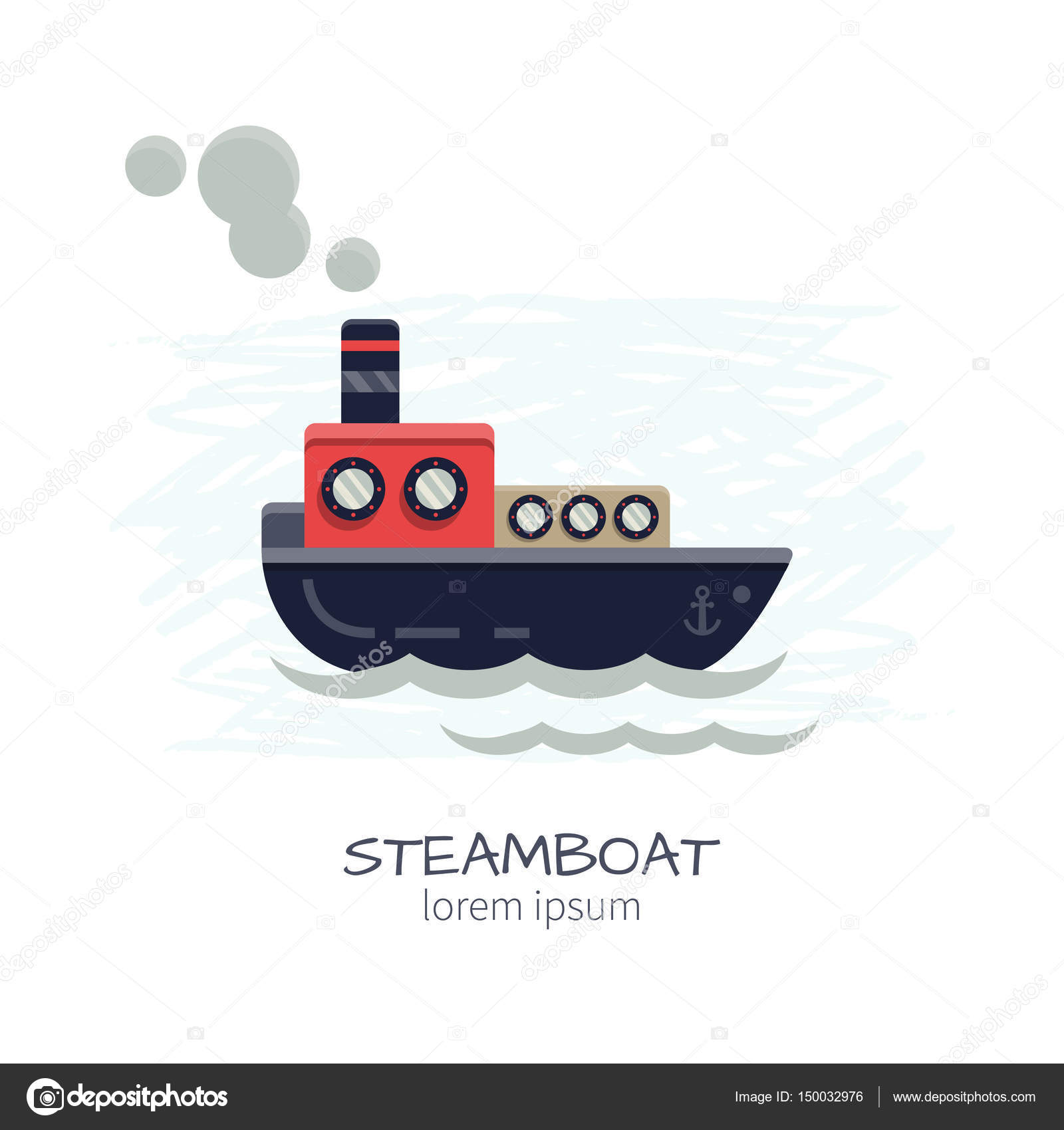 Vector Illustration of Steamboat Stock Illustration by ©AnnaReichel ...