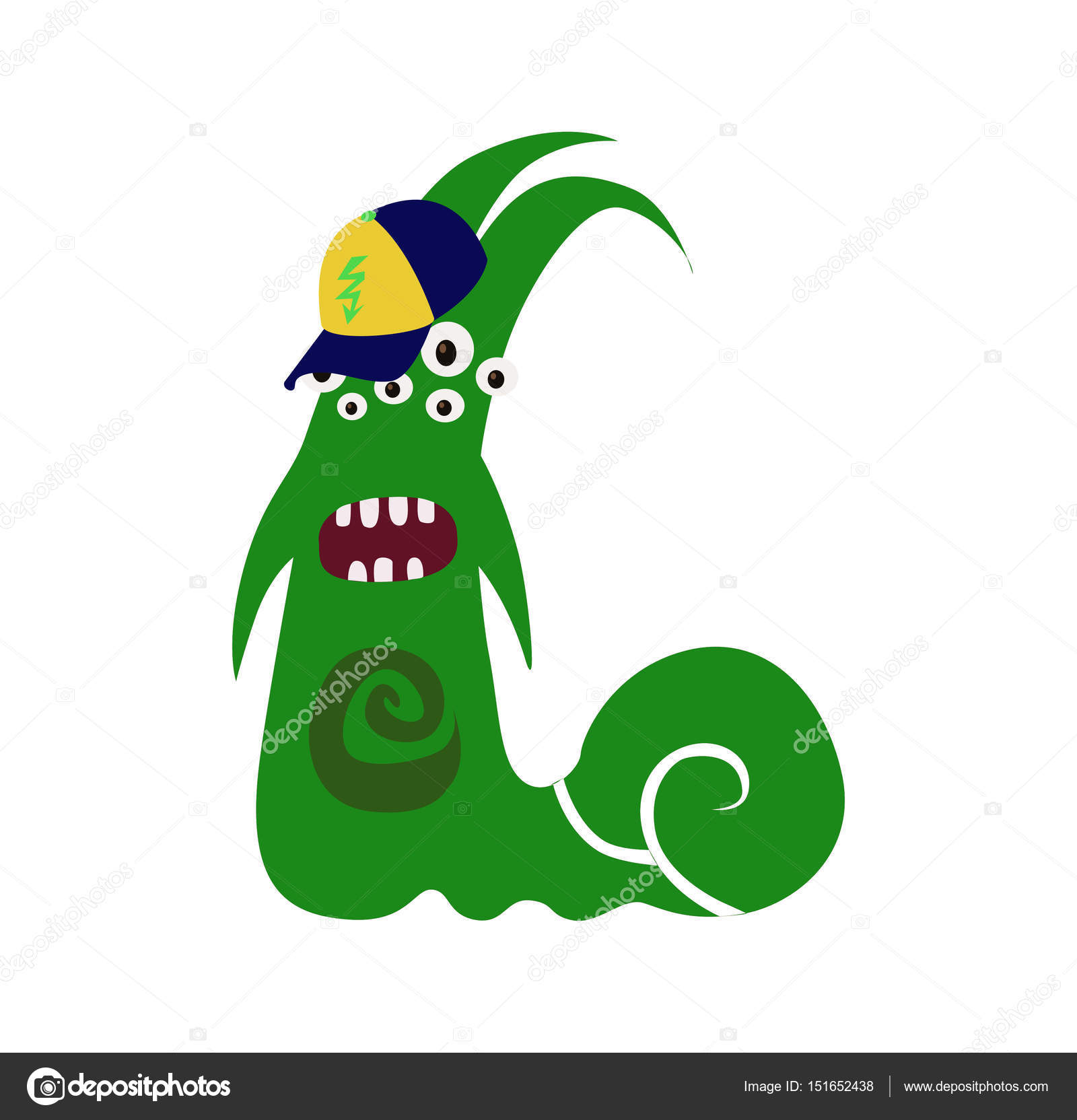 Scary Cool Monster Avatar - Animated Cartoon Character in Flat Vector ...