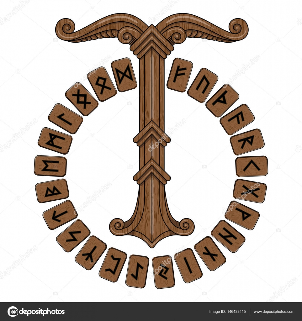 Irminsul, Yggdrasil. Heilige boom of de boomstam Saksen, gewijd aan de ...