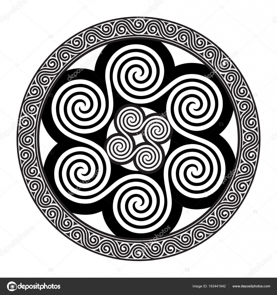 Celtic design - Spiral Celtic Sun Stock Vector by ©Bourbon-88 163441942