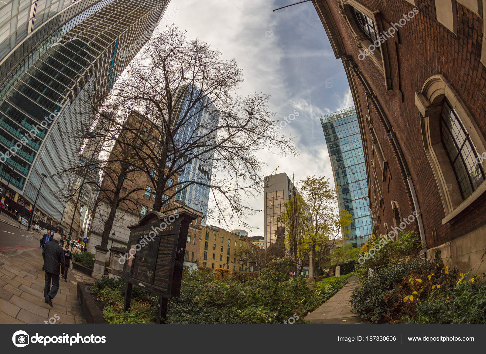 Fish-eye view with old and new buildings in London,UK – Stock Editorial ...