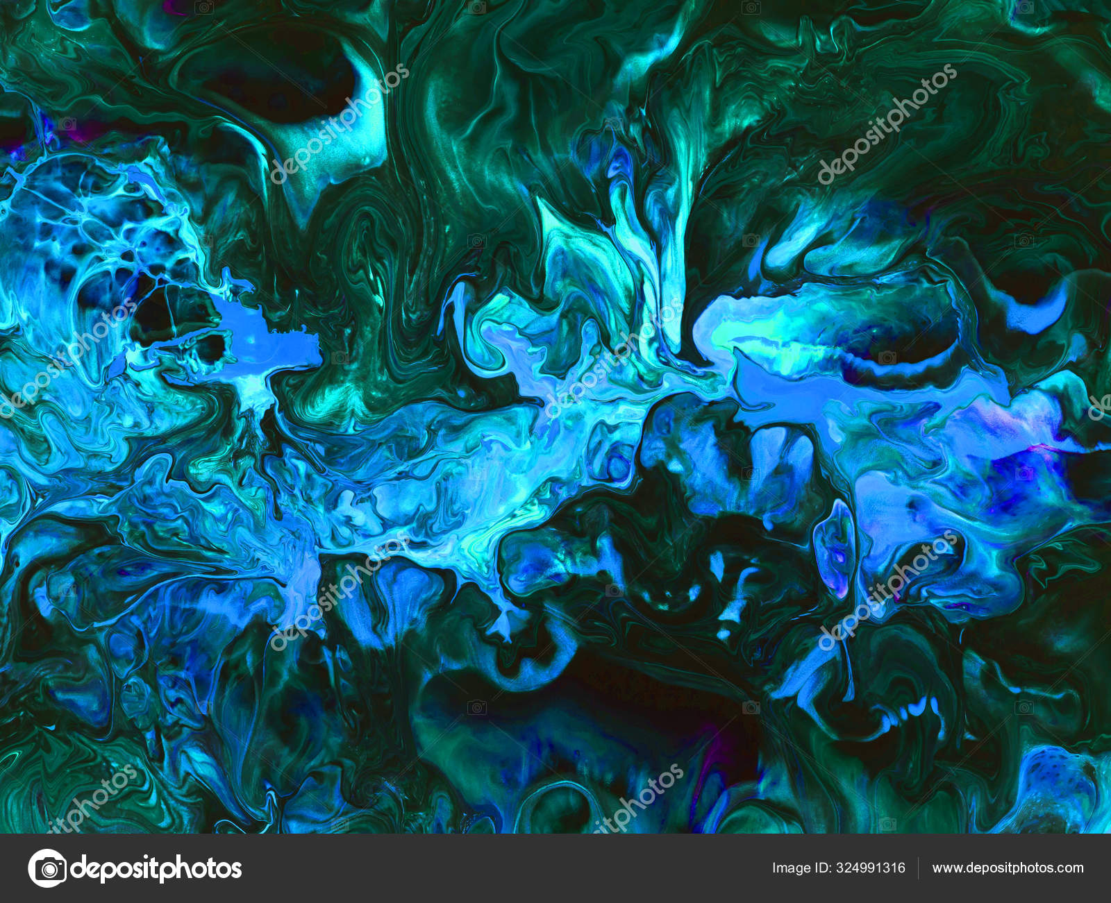 Neon blue and green abstract hand painted background Stock Illustration ...