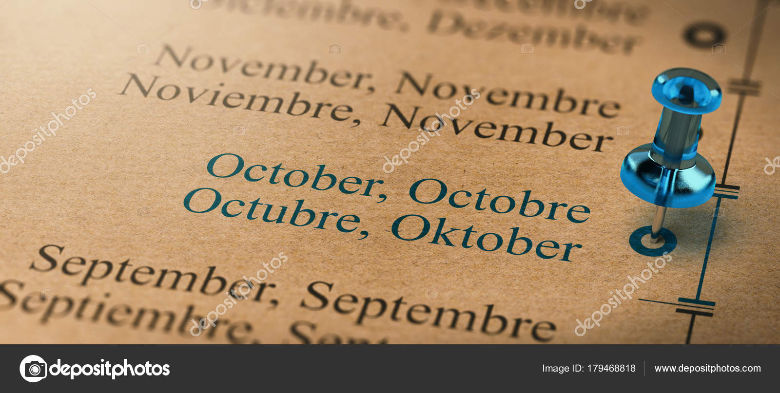 Enfoque en octubre, Meses del Año Calendario — Foto de stock #179468818 ...