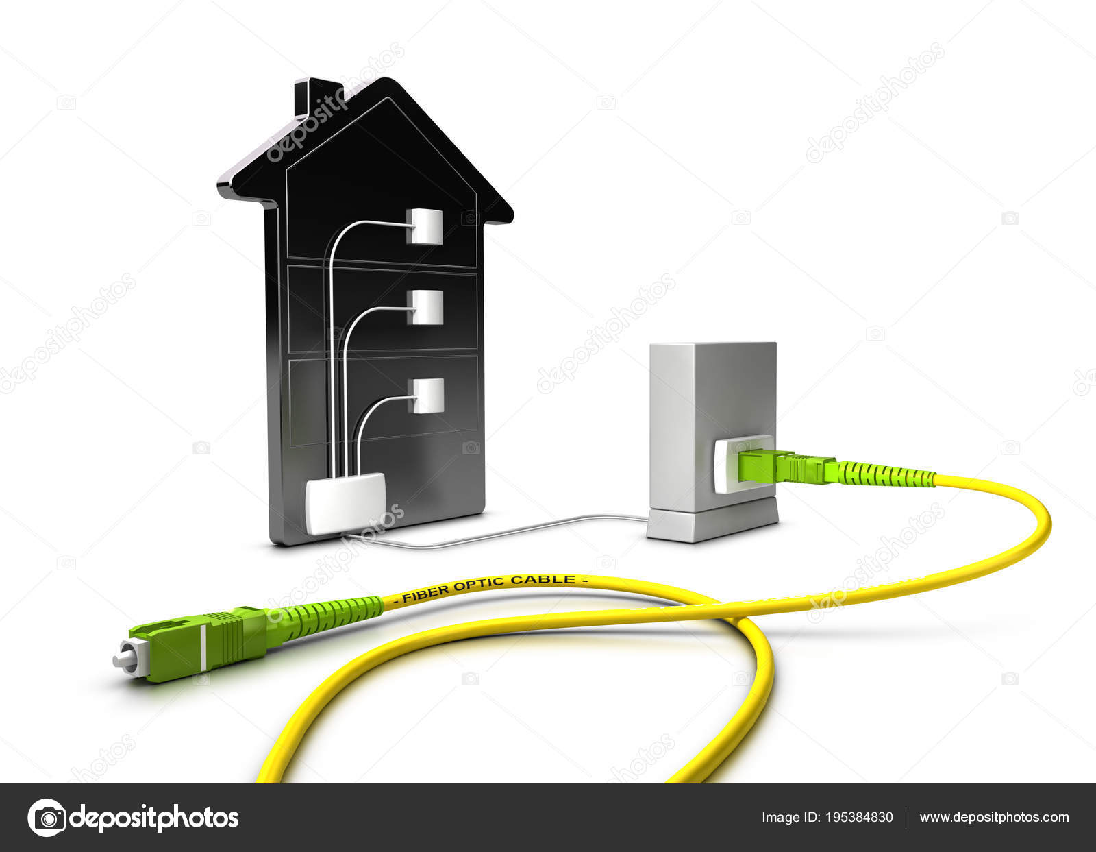 FTTC, Fiber To The Curb 3D Illustration Stock Photo by ©Olivier26 195384830
