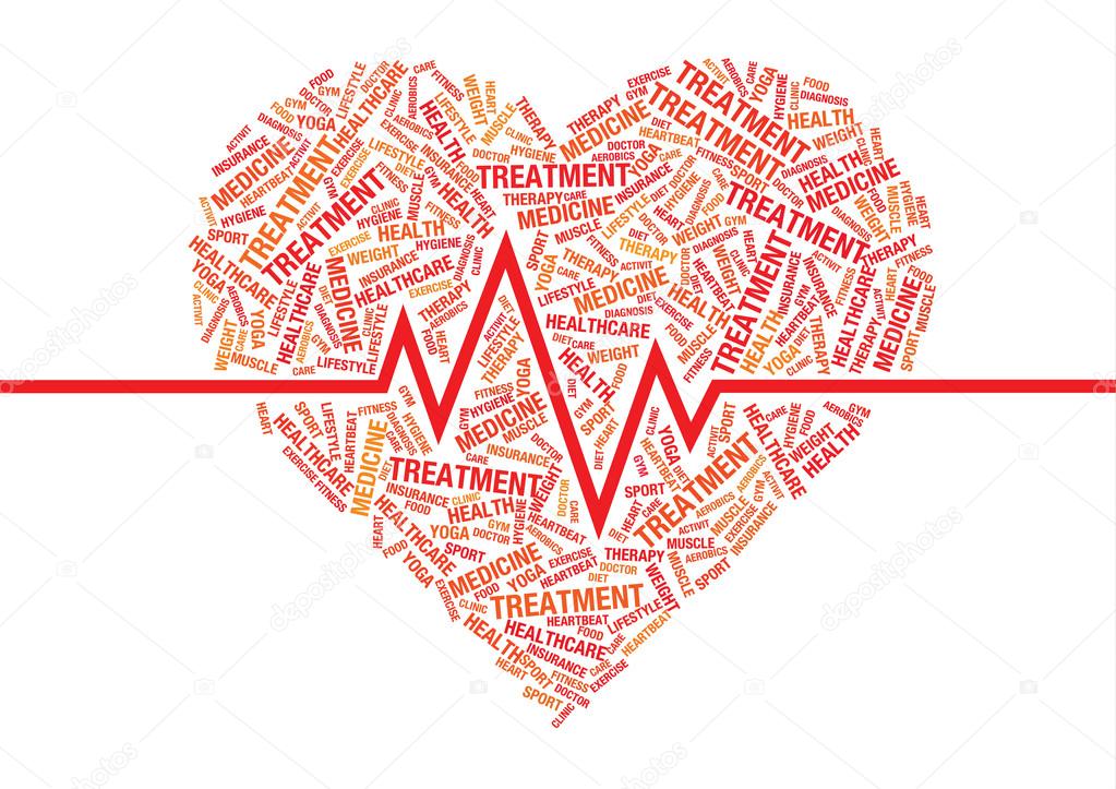 Rima cardiaca cardiograma vector palabra nube concepto ilustración ...