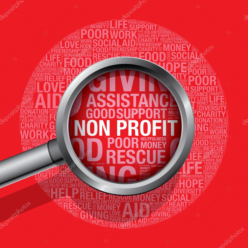 Non profit in charity word cloud help concept vector illustration ...