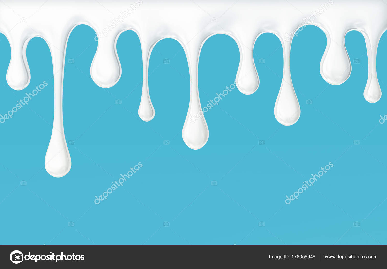 Milk Dripping Blue Background Illustration Stock Photo by ©alexroz ...