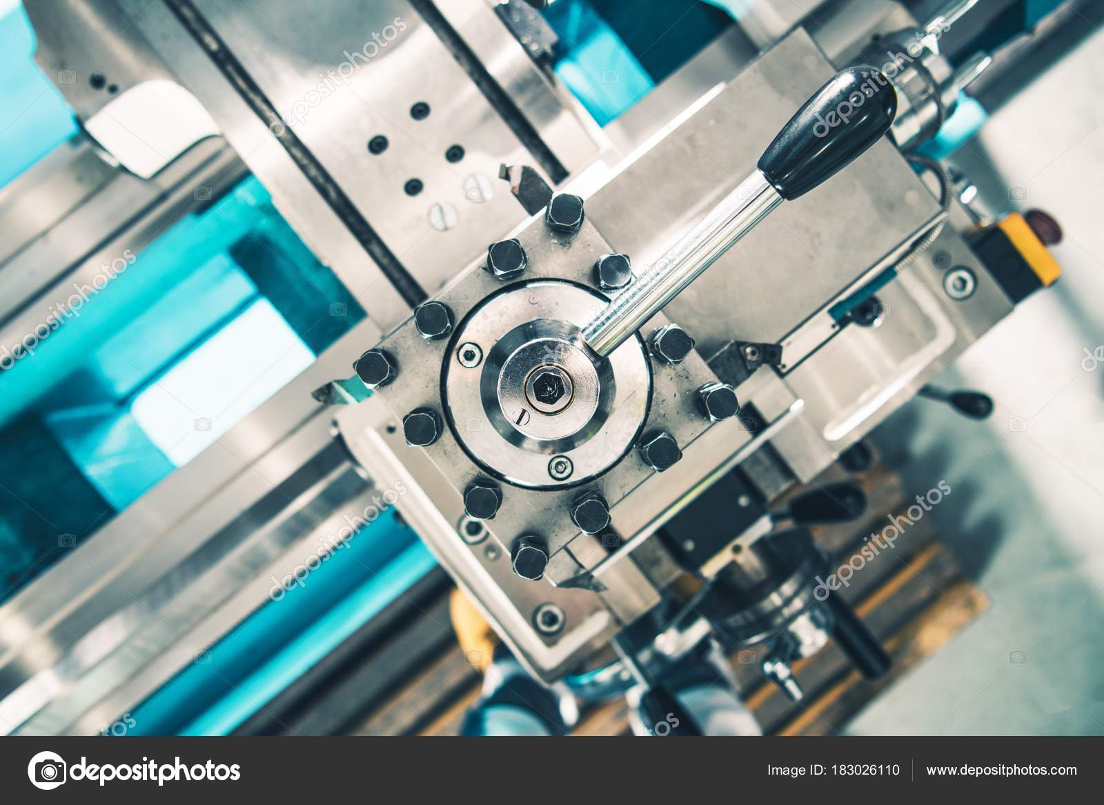 Metal Lathe Adjustment Closeup Stock Photo by ©welcomia 183026110