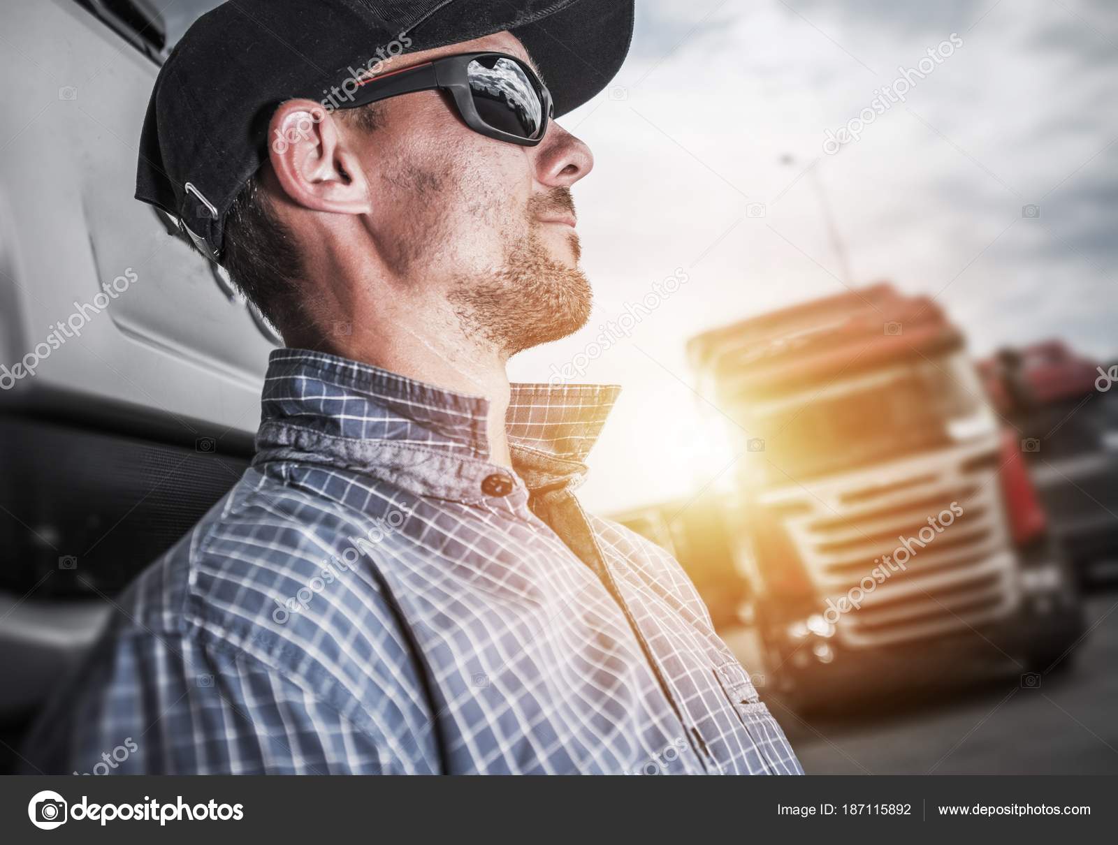 Proud Semi Truck Driver — Stock Photo © welcomia #187115892
