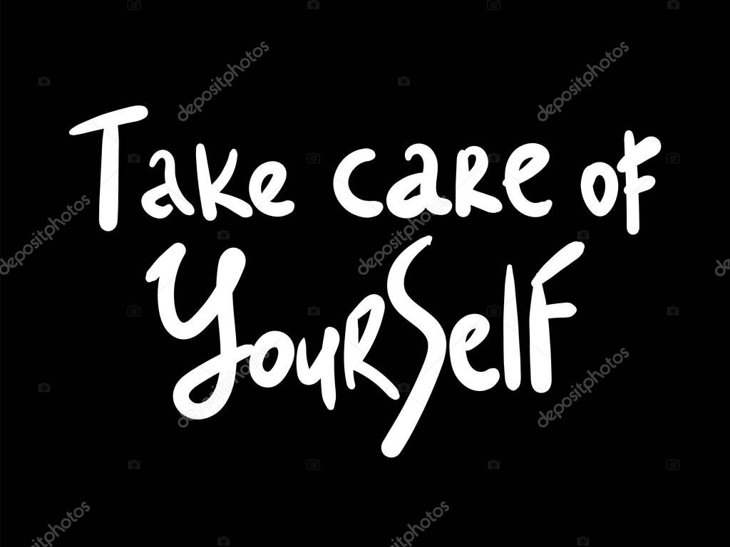 Cuídate cita.Caligrafía vectorial. Cartel de letras dibujadas a mano ...