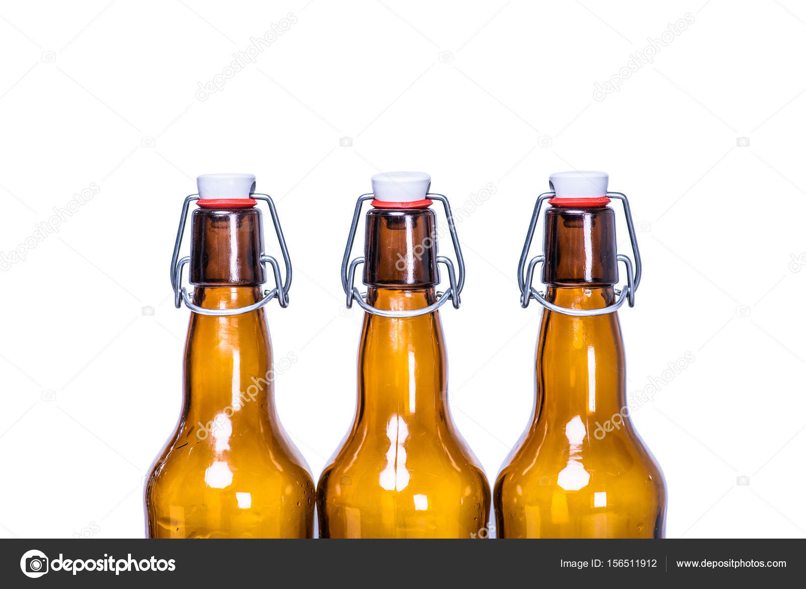 Three sealed beer bottles — Stock Photo © AlexLipa #156511912