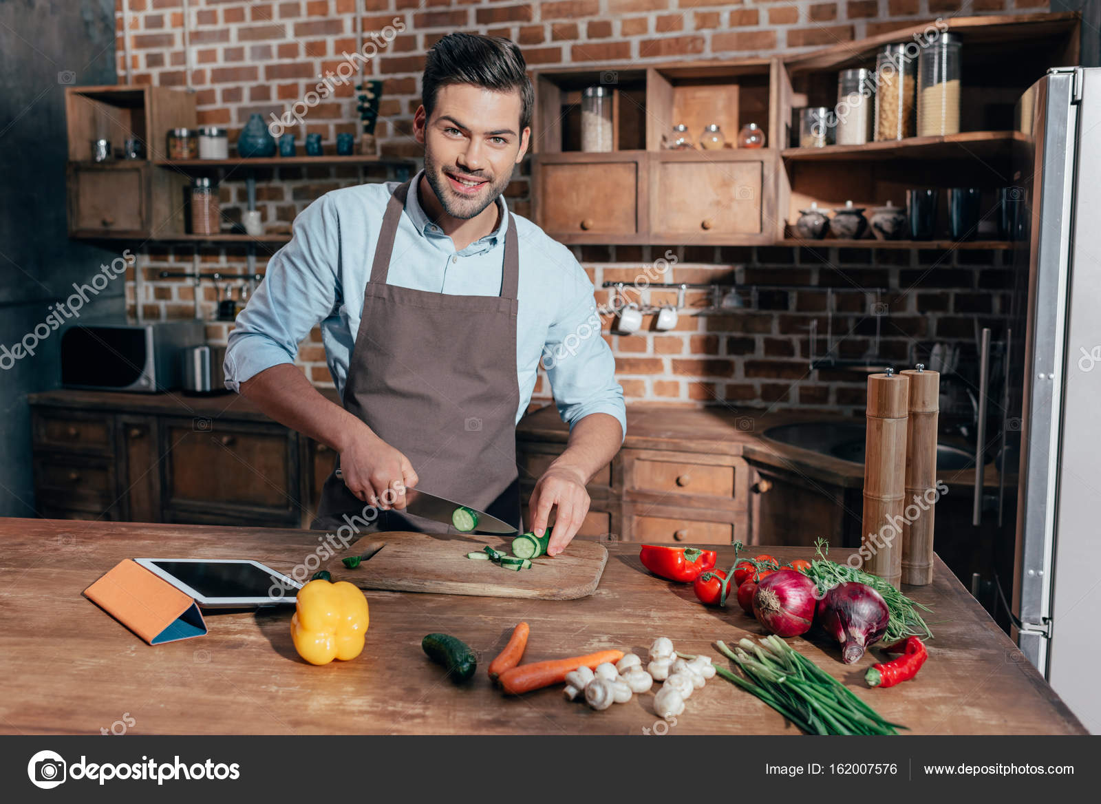 Man Chopping Vegetables