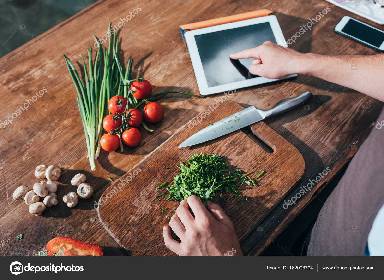 Cooking with tablet — Stock Photo © AlexLipa #162008704
