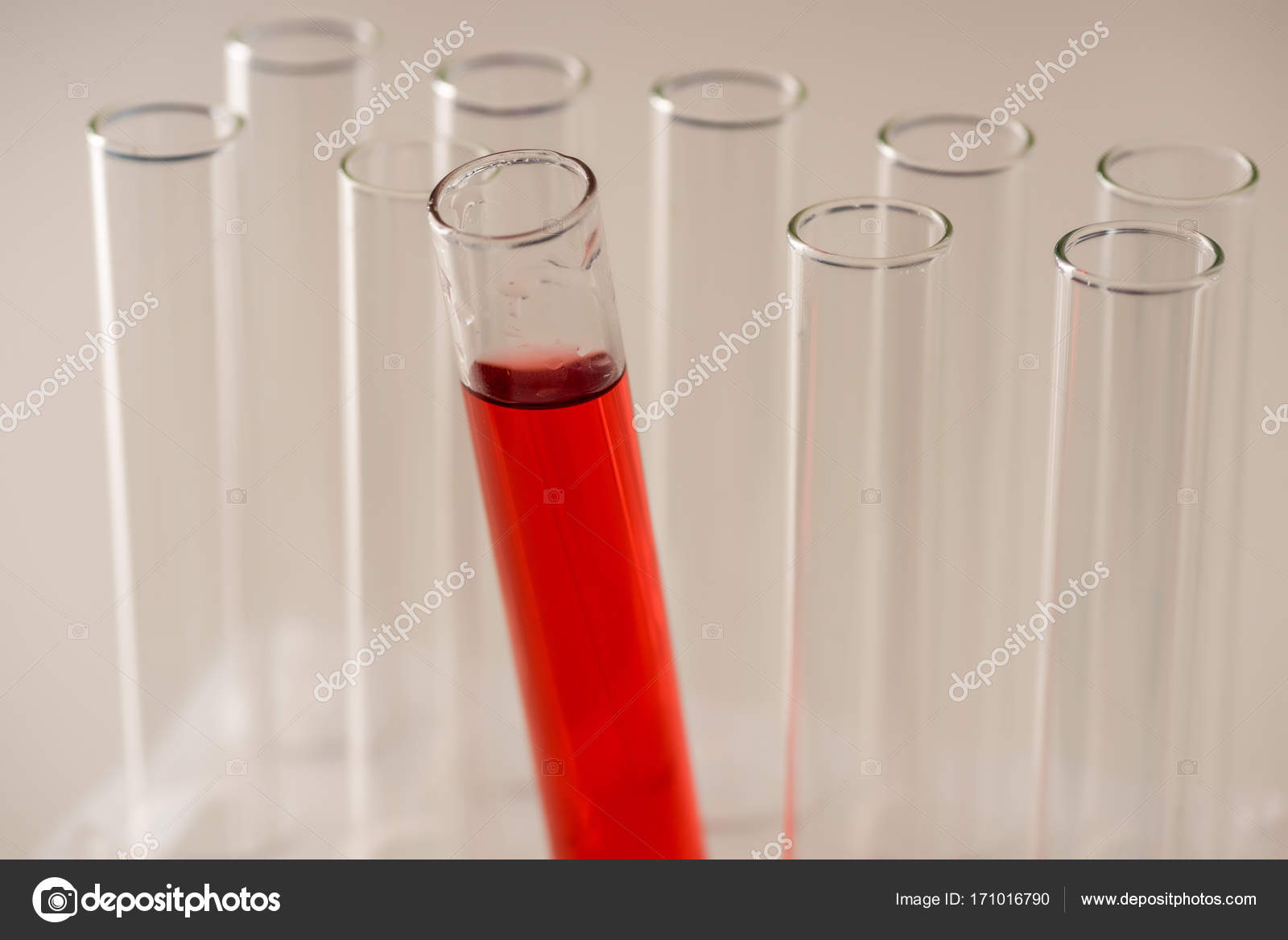 Test tubes with red liquid — Stock Photo © AlexLipa #171016790