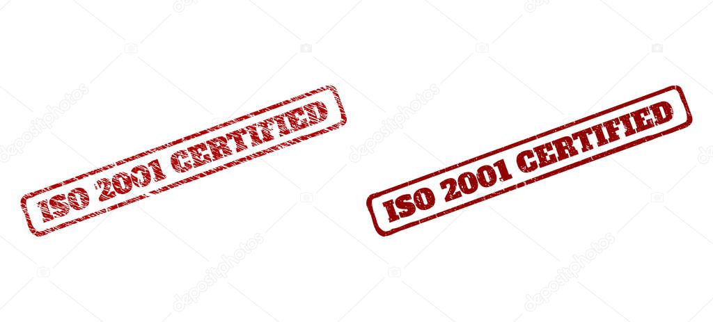ISO 2001 CERTIFICADO Sellos de rectángulo áspero rojo con texturas ...