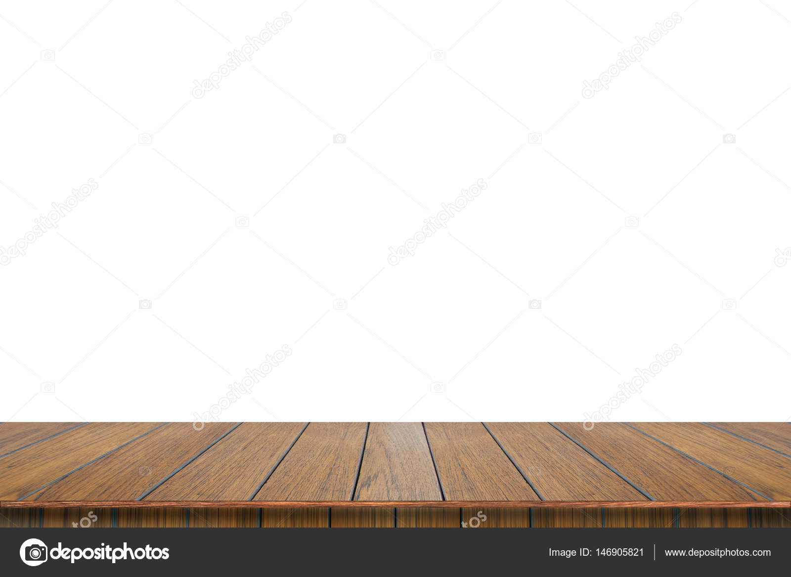 Empty wood table top isolate on white background. — Stock Photo ...