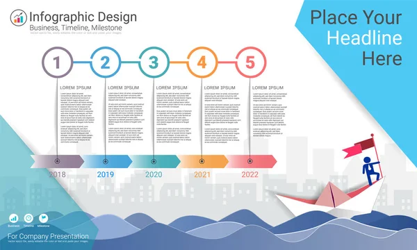 Milestone timeline infographic design, Road map or strategic plan to ...