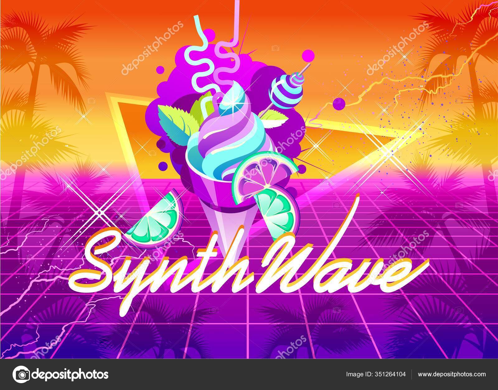 Synthwave Cyber Landscape Laser Grid Stock Vector by ©marrishuannna ...