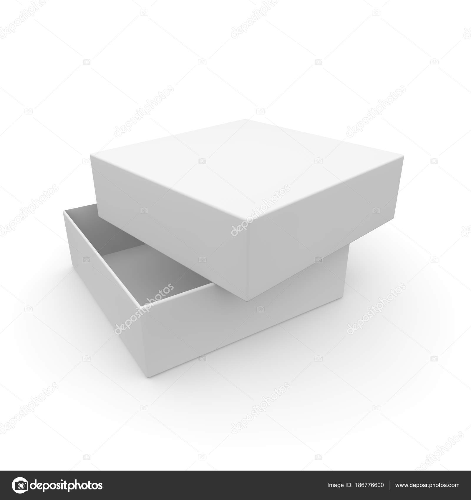 White empty box for products and goods on white isolated background ...