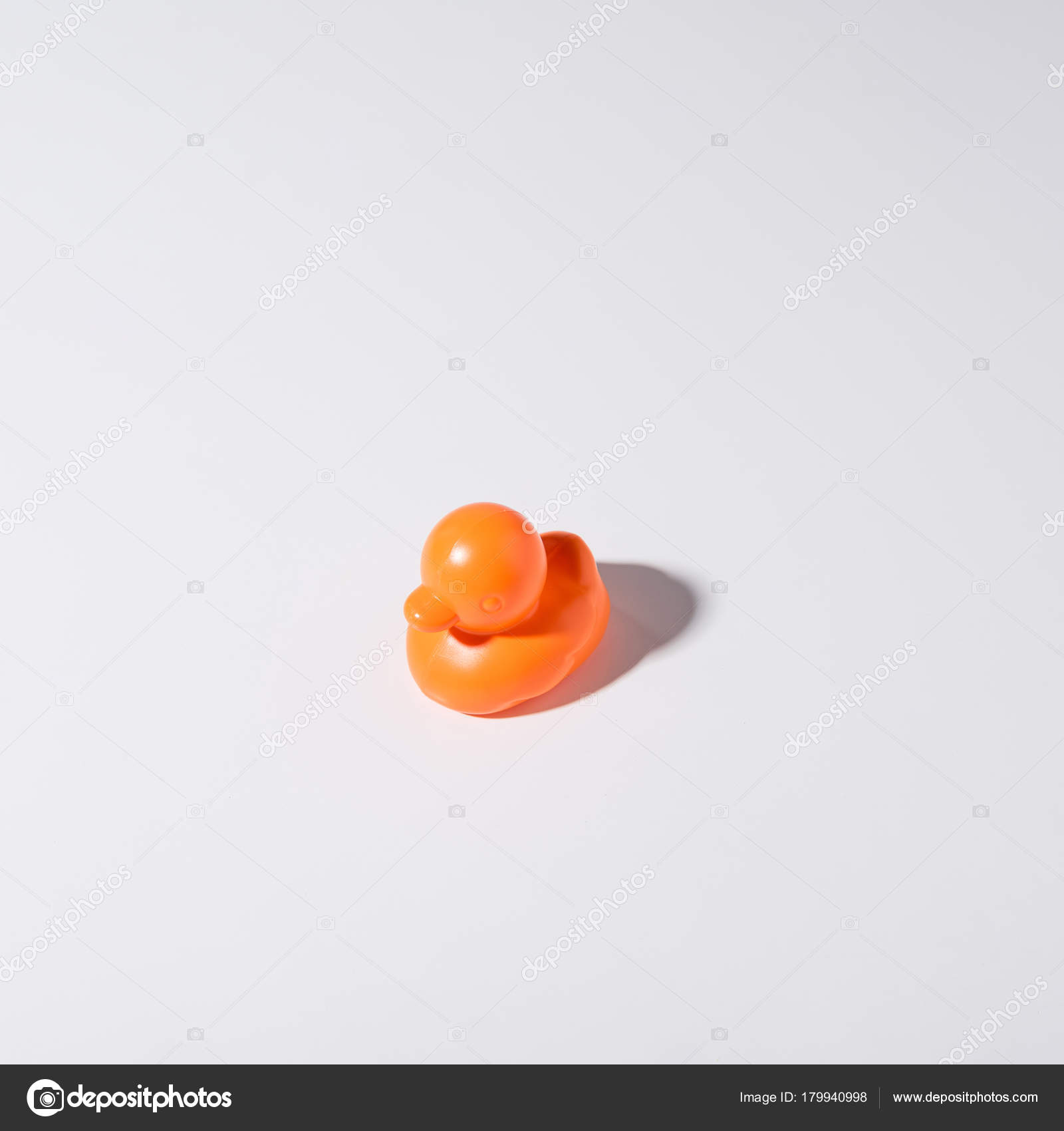 Close View One Orange Rubber Duck Isolated Grey — Stock Photo © Y ...