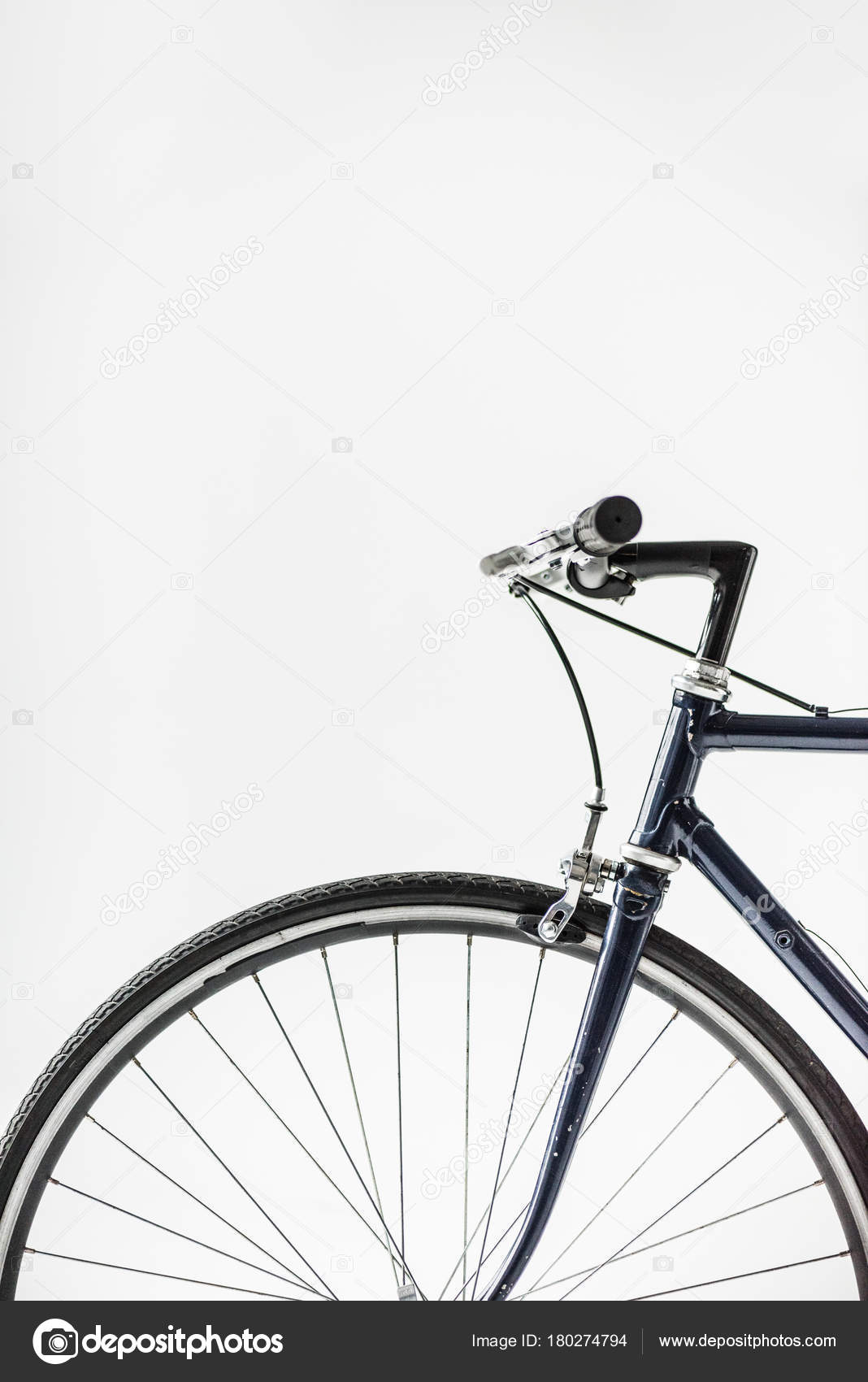One Bicycle Wheel Brake Lever Isolated White — Stock Photo © Y ...