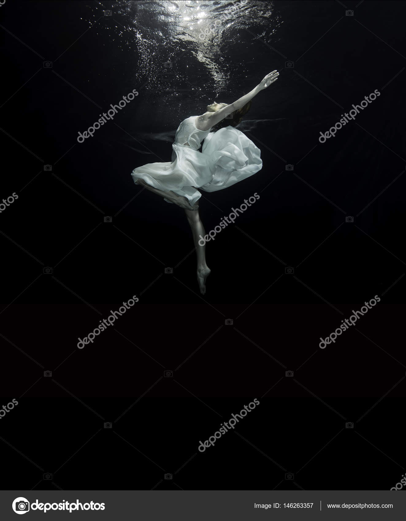A young ballerina is dancing underwater — Stock Photo © H2O-Robert ...