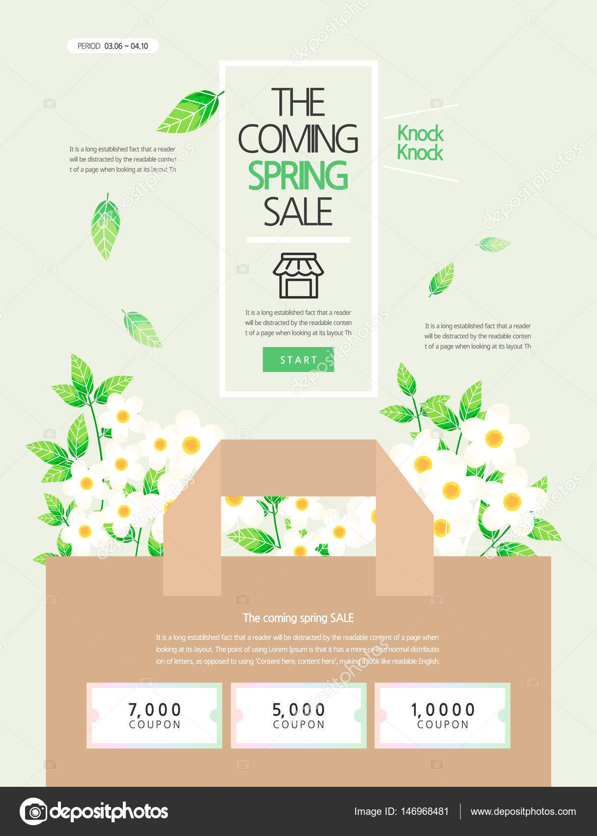 Spring, event page, Landing page, coupon design — Stock Vector ...