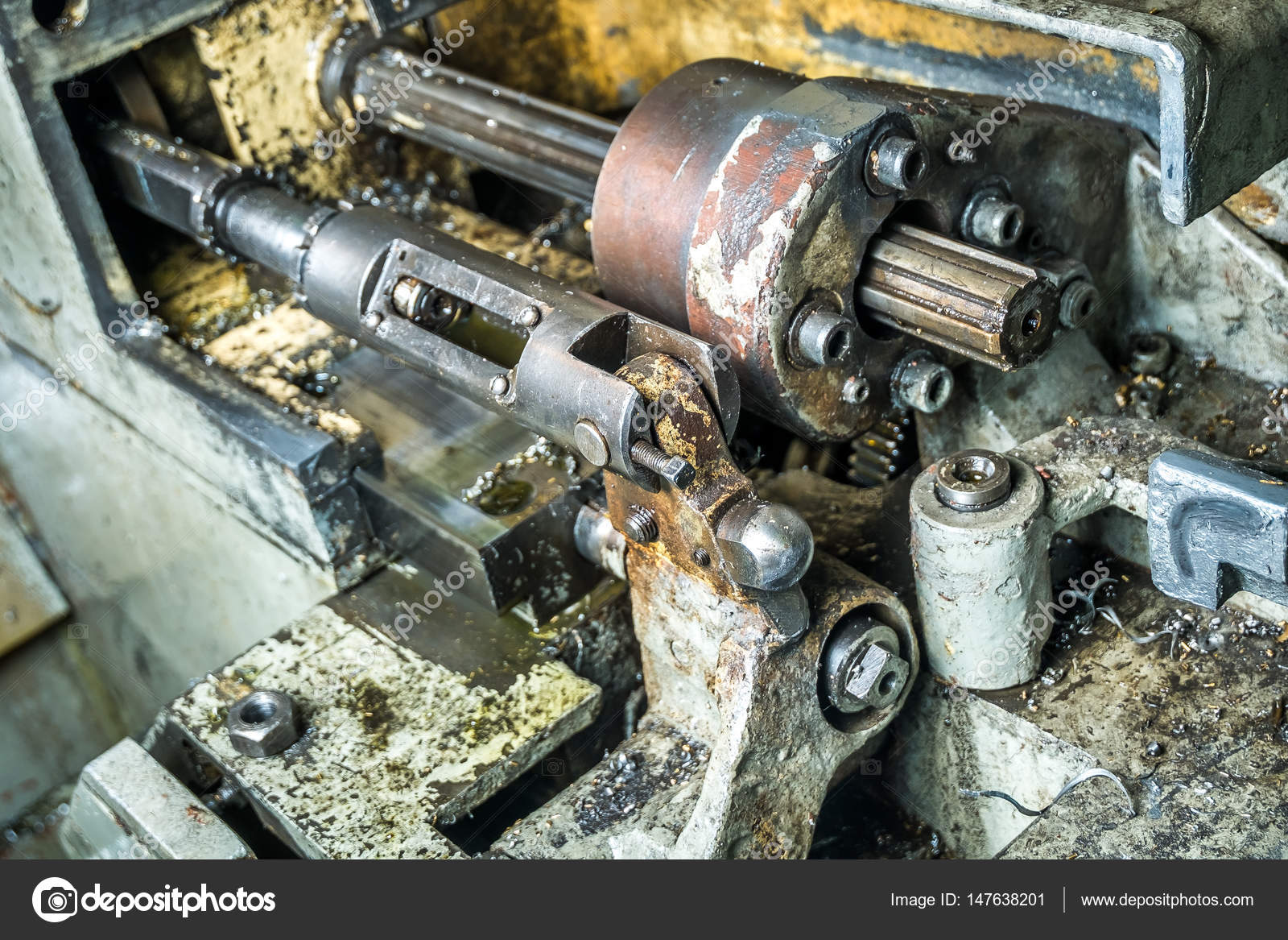 Close up the details of the old machine — Stock Photo © dobrovizcki ...