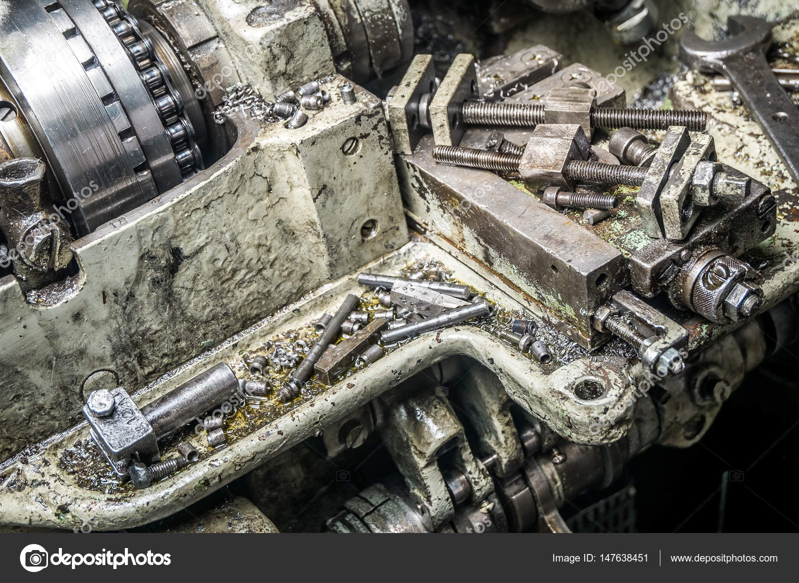 An old machine repairing process — Stock Photo © dobrovizcki #147638451