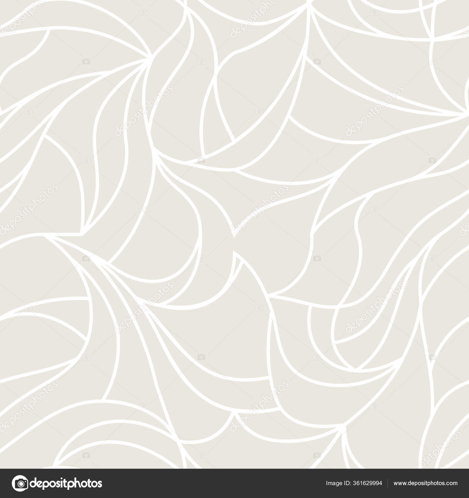 Vector Organic Pattern Seamless Texture Plants Drawn Lines Stylish ...