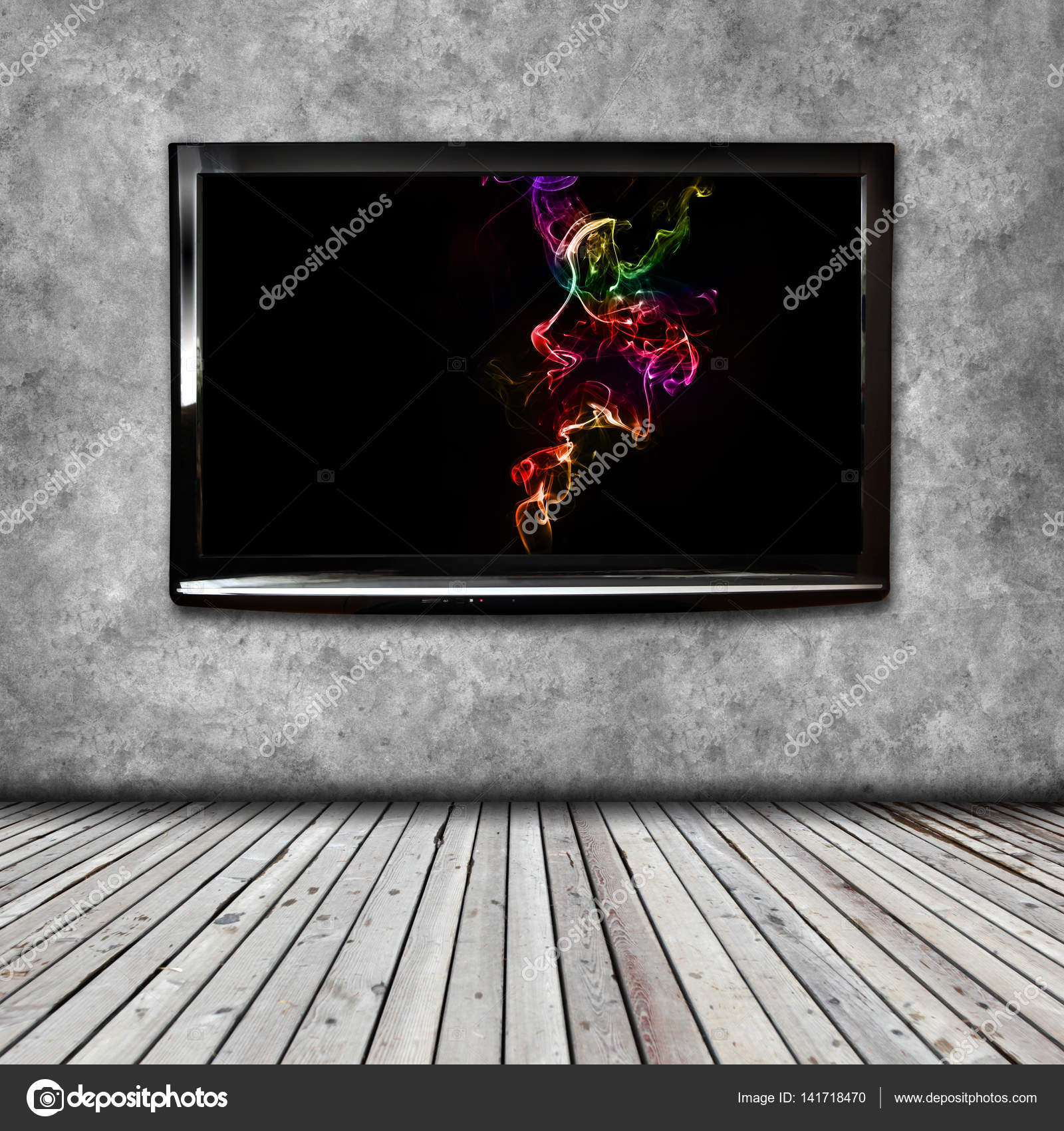 4K TV on the wall isolated — Stock Photo © semisatch #141718470