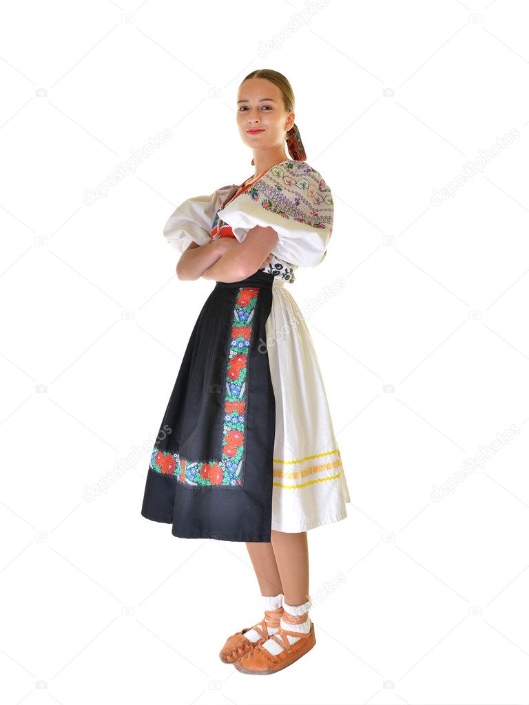 Slovak Folklore Slovakian Folklore Girl — Stock Photo © muro #125994286